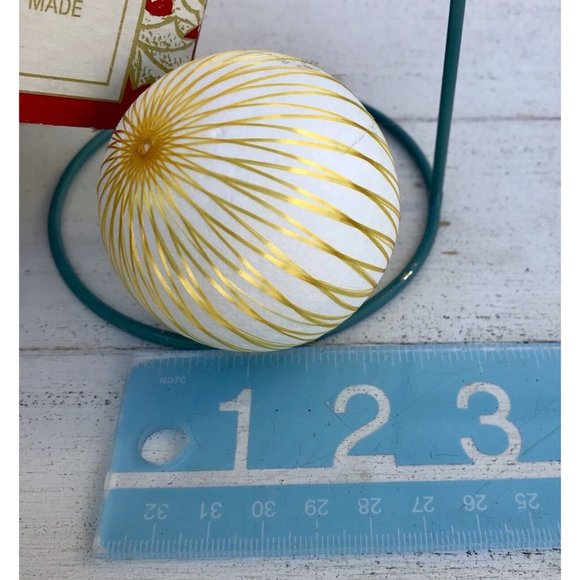 Holiday | Vtg Box 9 Shiny Brite Mcm Ornament Styrofoam Gold Silk Geo ...